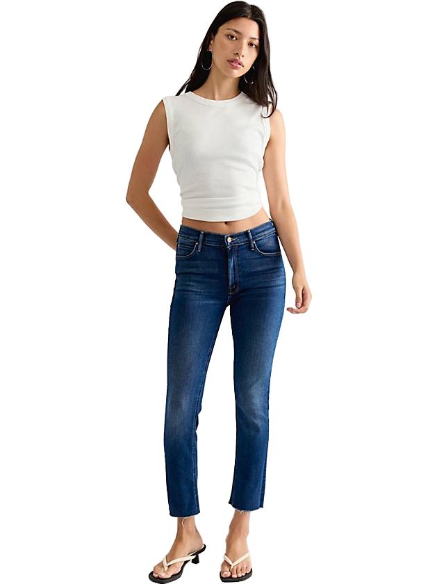MOTHER MOTHER Mid-Rise Dazzler Ankle Fray Jeans